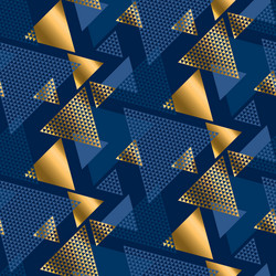 Gold and blue elegant geometric seamless pattern Vector Image