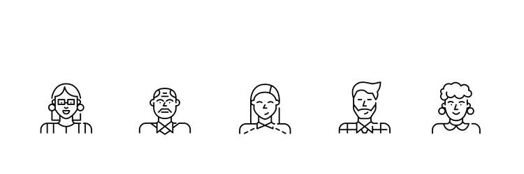 Office workers profile pictures pixel perfect Vector Image