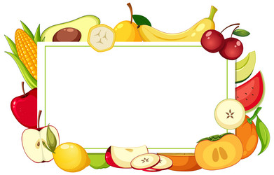 Colorful fruit and vegetable frame border Vector Image