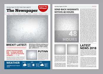 Newspaper pages template news paper headline Vector Image
