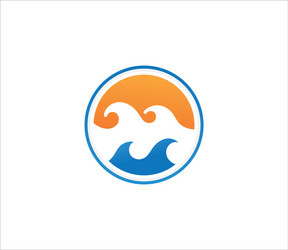 Ocean wave logo design Royalty Free Vector Image