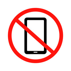 Smartphone use restriction sign or silent mode Vector Image