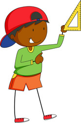 Boy and triangle Royalty Free Vector Image - VectorStock