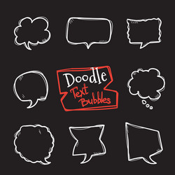 Doodle style text bubbles set cute hand Royalty Free Vector