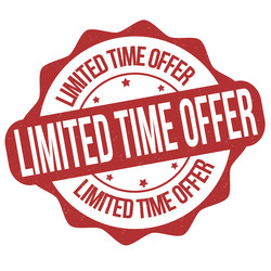 Limited time offer red label Royalty Free Vector Image