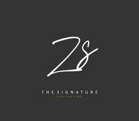 Z s zs initial letter handwriting and signature Vector Image