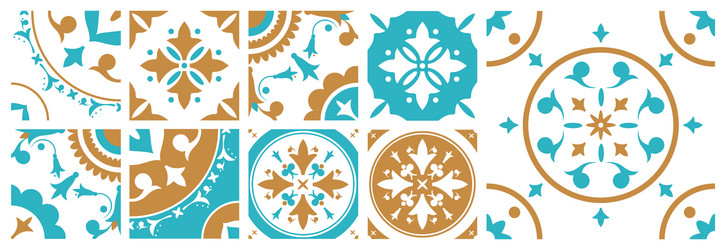 Set of square ceramic tiles with elegant Vector Image