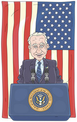 Government official making an official statement Vector Image