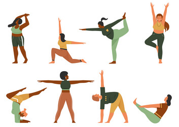 Body stretching pose cartoon stick figure Vector Image