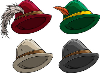 Green hat with a feather icon icon cartoon Vector Image