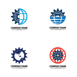Global engineer world gear logo design template Vector Image