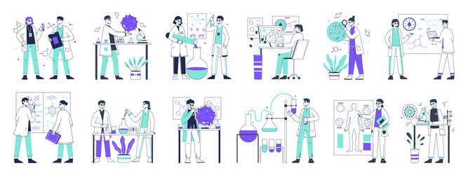 Science biology lab chemists scientists Royalty Free Vector