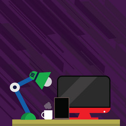 Simple arrangement of workspace night worker Vector Image