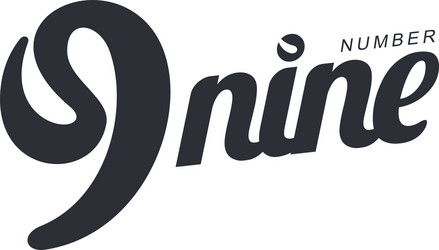 Black and white technological number nine logo Vector Image