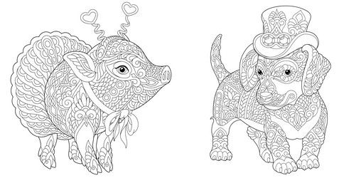 Steampunk Animal Coloring Vector Images (over 160)
