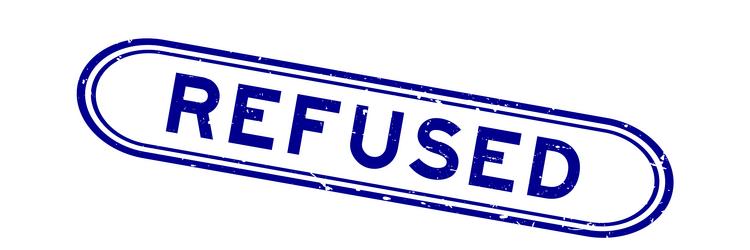 Grunge green refused word rubber seal stamp Vector Image