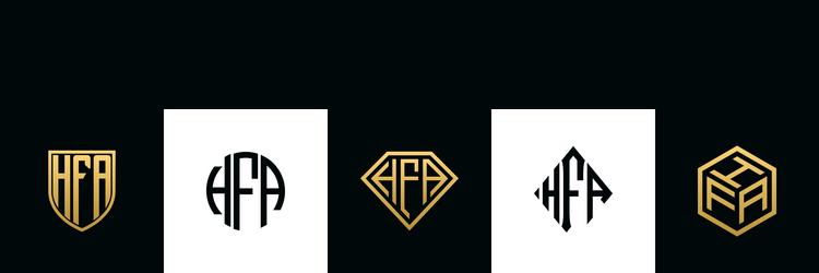 Initial letters hmm logo designs bundle Royalty Free Vector