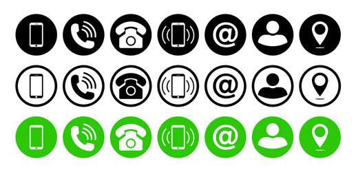 Phone icon telephone mobile and call symbols set Vector Image
