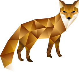 Jumping fox made of triangles Royalty Free Vector Image