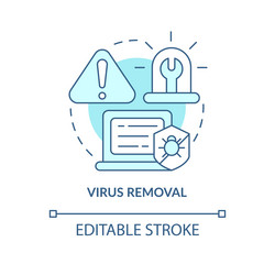 Warning of malware attack virus detected skull Vector Image