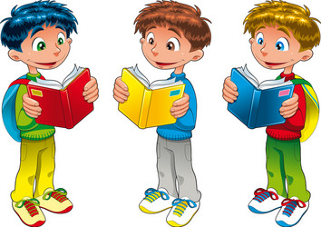 Happy student with books and backpack Royalty Free Vector