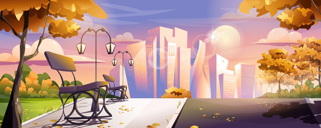 Fall city Royalty Free Vector Image - VectorStock