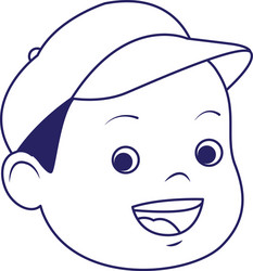 Cartoon boy wearing a cap icon flat design Vector Image