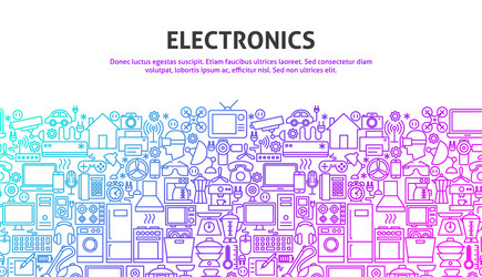 Electronics flat banner Royalty Free Vector Image