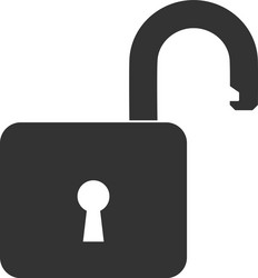 Open padlock icon isolated lock symbol flat Vector Image