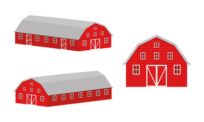 Red wooden barn door front view element of farm Vector Image