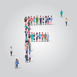 Big people crowd forming number two 2 shape Vector Image