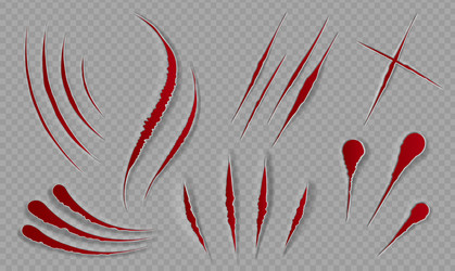 Scratching realistic style blood color Royalty Free Vector