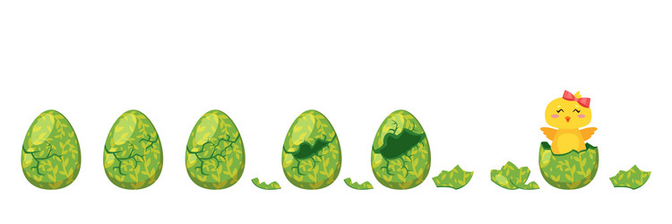 Chick hatch animation from egg Royalty Free Vector Image