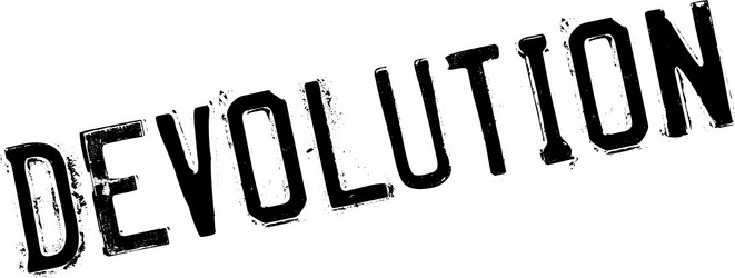 Devolution rubber stamp Royalty Free Vector Image