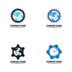 Global engineer world gear logo design template Vector Image
