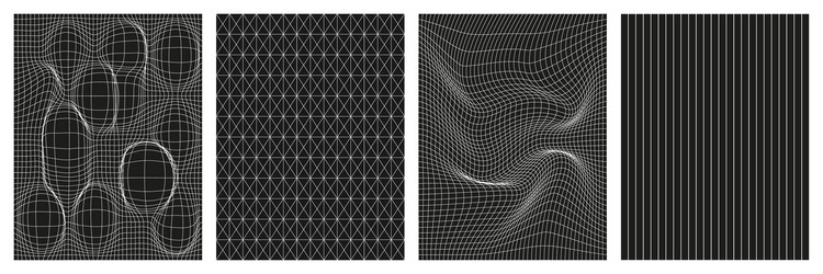 Set of geometry wireframe grid backgrounds Vector Image