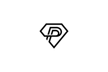 Letter p diamond logo design Royalty Free Vector Image