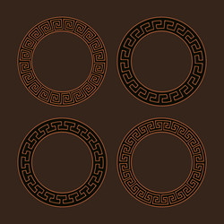 Set of four oval meander frames Royalty Free Vector Image