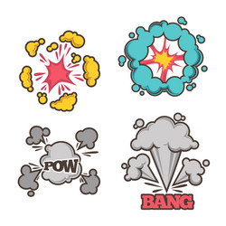 Cartoon explode effects speed comic explosive Vector Image