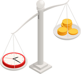 Orange time management realistic Royalty Free Vector Image