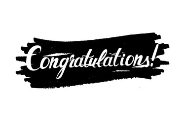 Congratulations original handwritten calligraphy Vector Image
