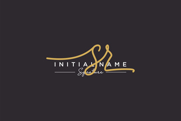 Initial Sr Signature Logo Template Hand Drawn Vector Image