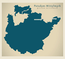 Potsdam map with boroughs and modern round shapes Vector Image