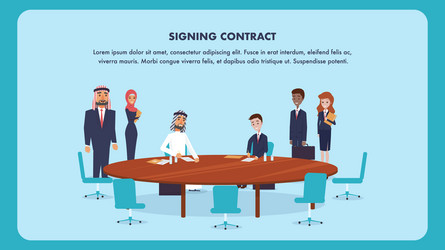 Signing contract signature document Royalty Free Vector
