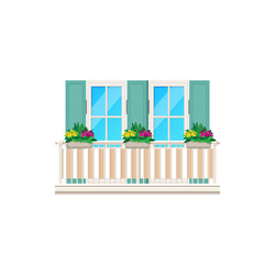 Balcony design compositions set Royalty Free Vector Image