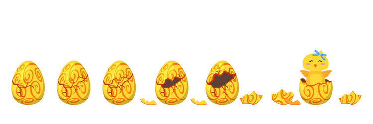 Chick hatch animation from egg Royalty Free Vector Image