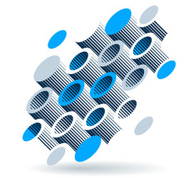 Cylinders pattern abstract 3d isometric Royalty Free Vector