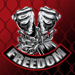 Drawing hand protest freedom poster red change Vector Image