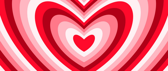 Groovy hearts background red and pink romantic Vector Image