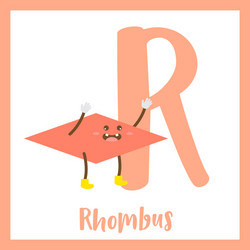Letter r vocabulary rectangle shape Royalty Free Vector